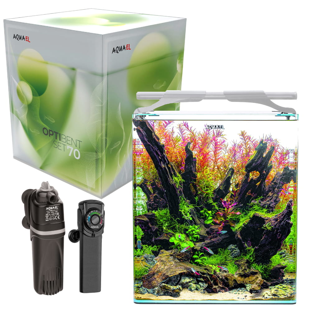 Aquael OptiBent 70 Aquarium Set White - Aquascaping Ireland | Aquariums ...